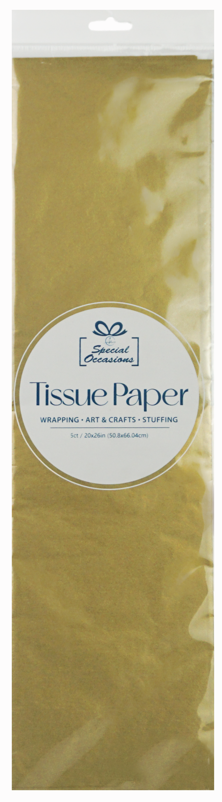 Metallic Gold Tissue Paper – 5 Sheets (20" x 26")